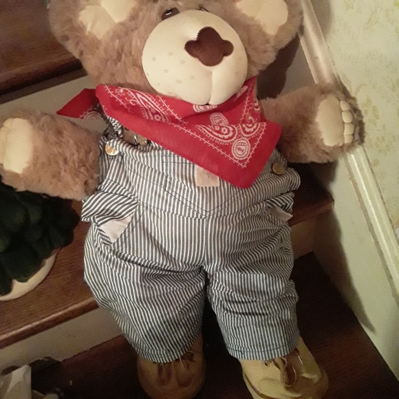 Furskins | Toys | Furskins Large Teddy Bear Overalls Scarf Railrord ...